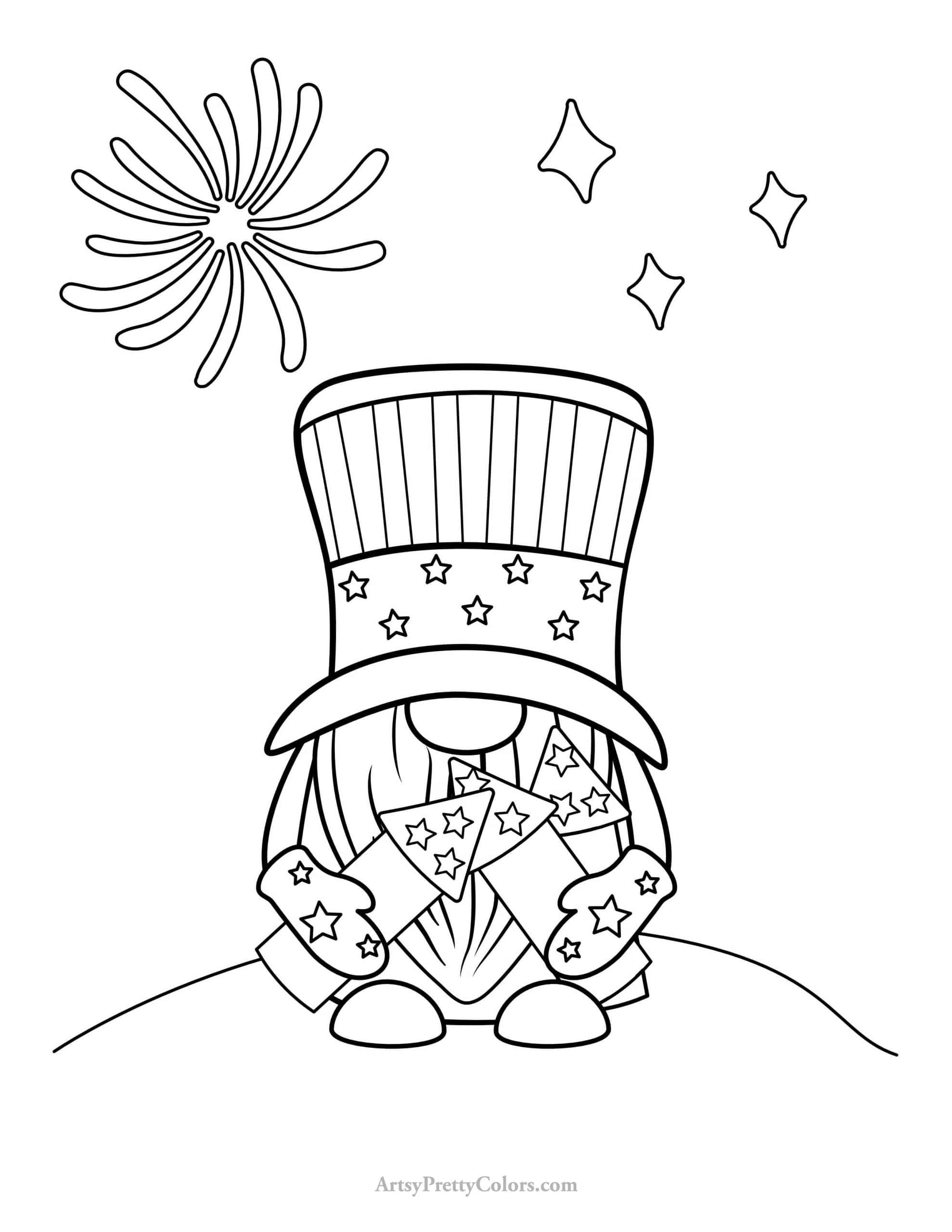 Patriotic Coloring Pages (July 4th) -For Free - Artsy Pretty Colors