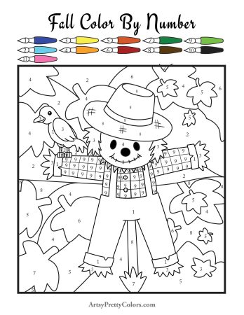 Fall Color By Number Printable Sheets (Free PDFs) - Artsy Pretty Colors