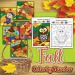 Fall Color By Number Printable Sheets (Free PDFs) - Artsy Pretty Colors