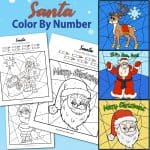 Santa Color By Number: Free Coloring Printables - Artsy Pretty Colors