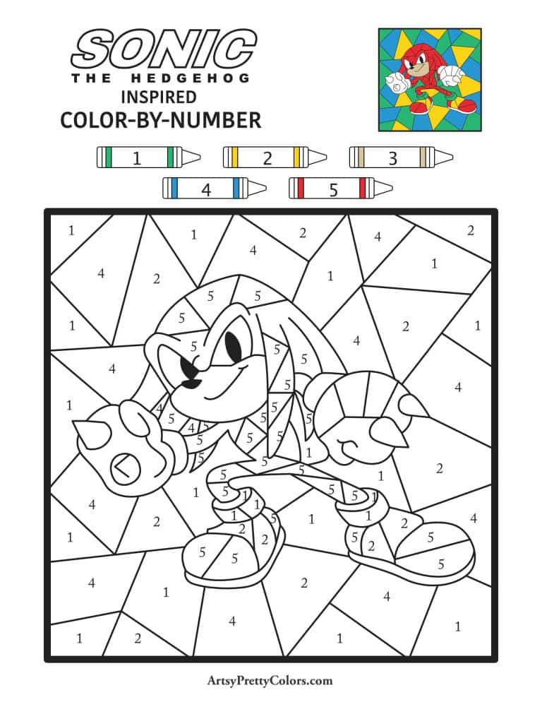 Free Sonic Color By Number Printables - Artsy Pretty Colors