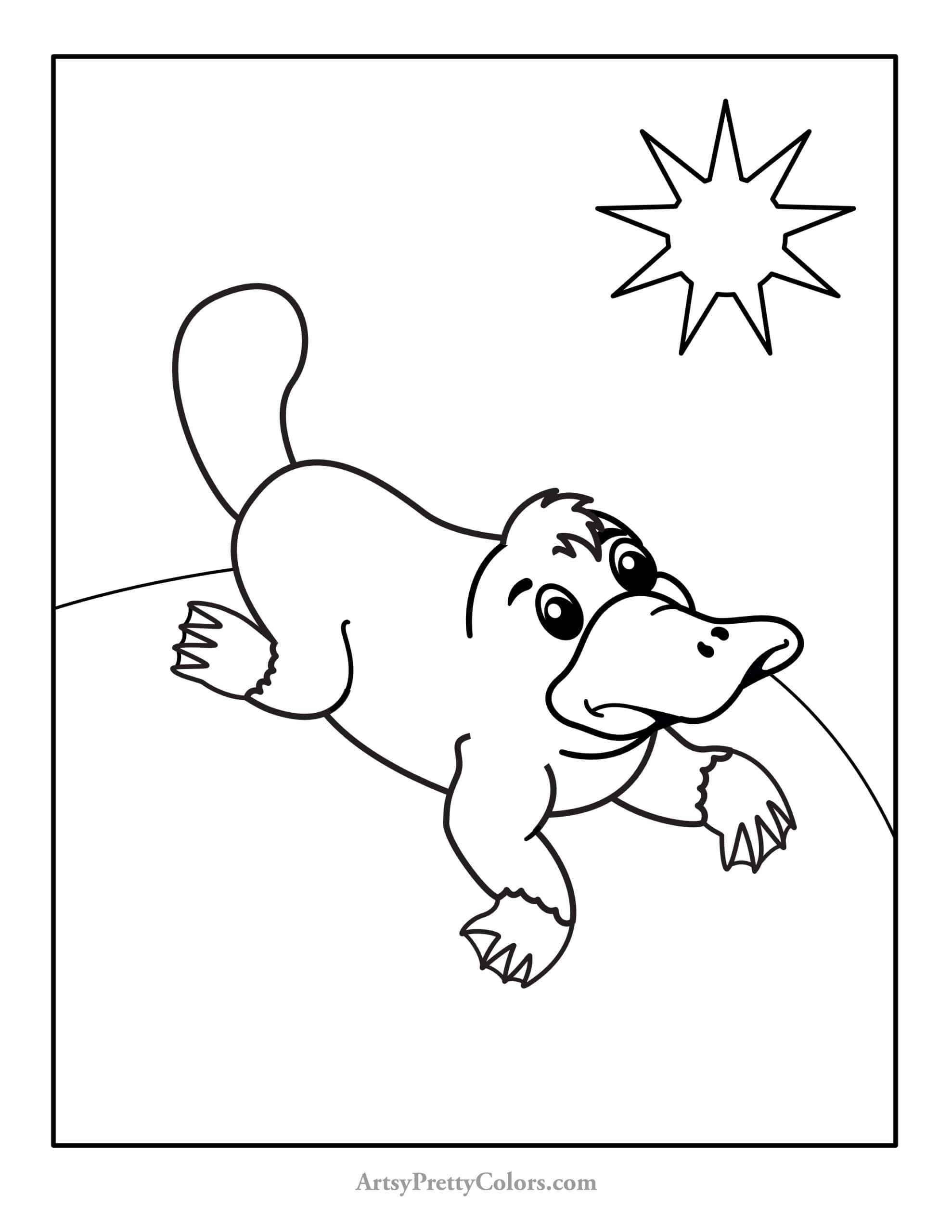 10 Free Baby Platypus Coloring Pages - Artsy Pretty Colors