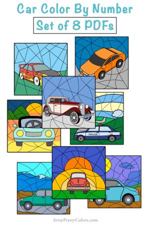 Best Color By Number Car Printables For Free - Artsy Pretty Colors