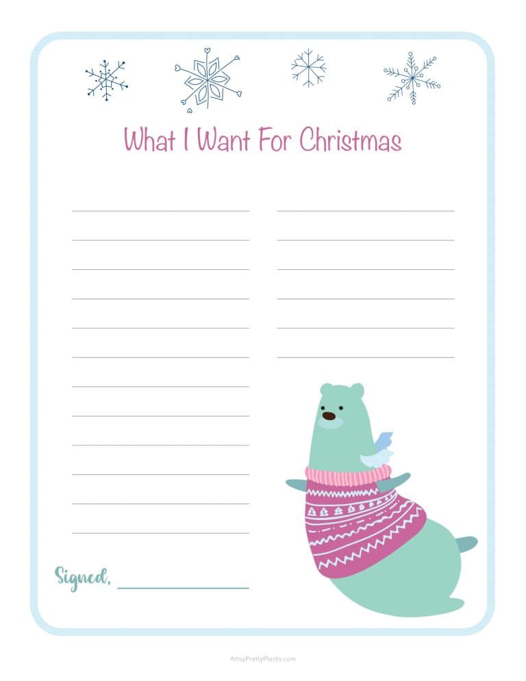 30 Free Christmas List Printables - Artsy Pretty Colors