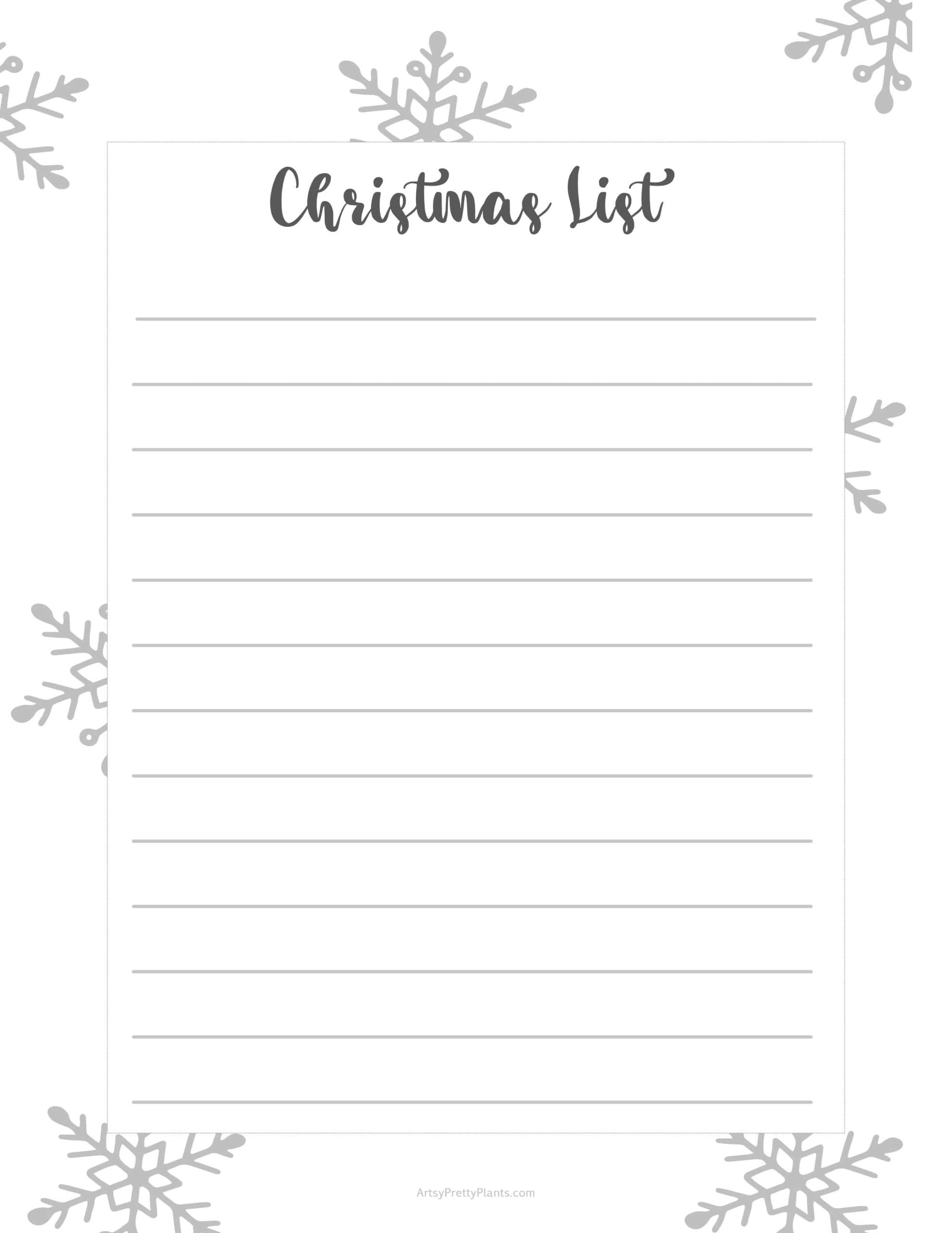 30 Free Christmas List Printables - Artsy Pretty Colors