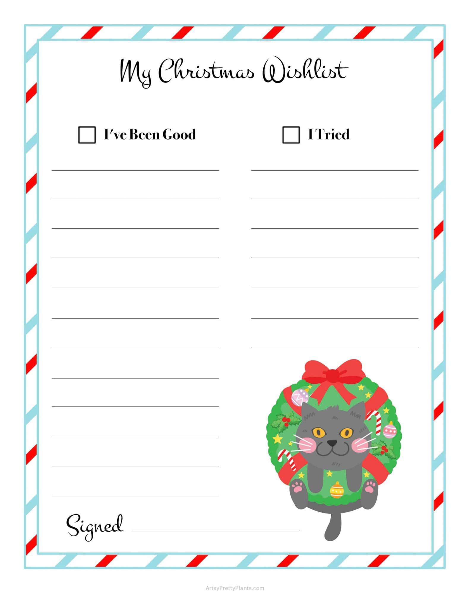 30 Free Christmas List Printables - Artsy Pretty Colors