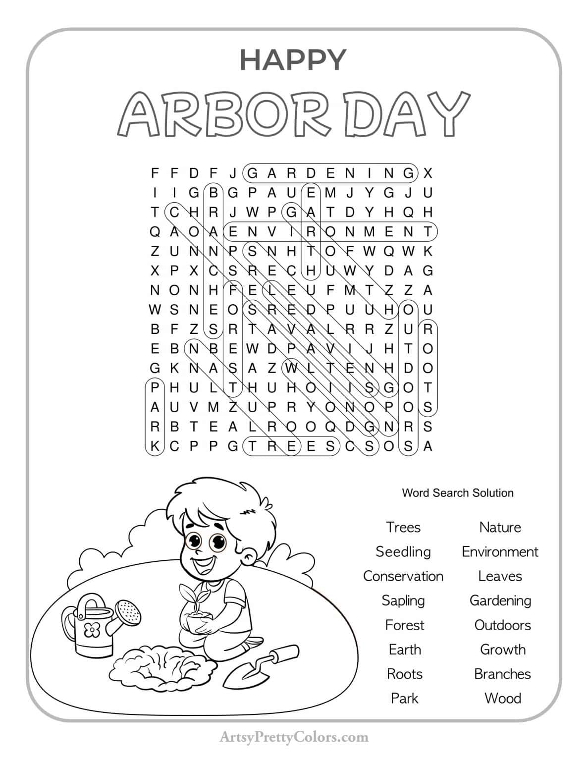 Free Arbor Day Word Search Printables –Celebrate Nature - Artsy Pretty ...