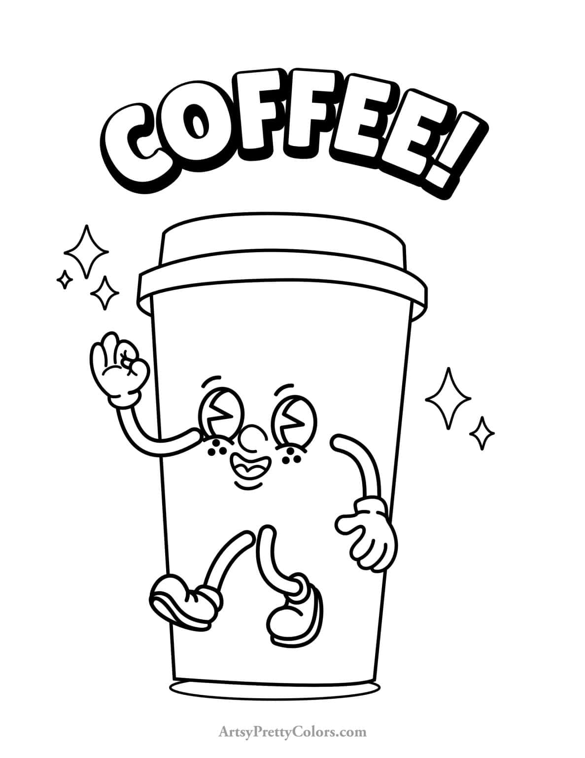 19 Free Coffee Cup Coloring Pages (For All Ages) - Artsy Pretty Colors