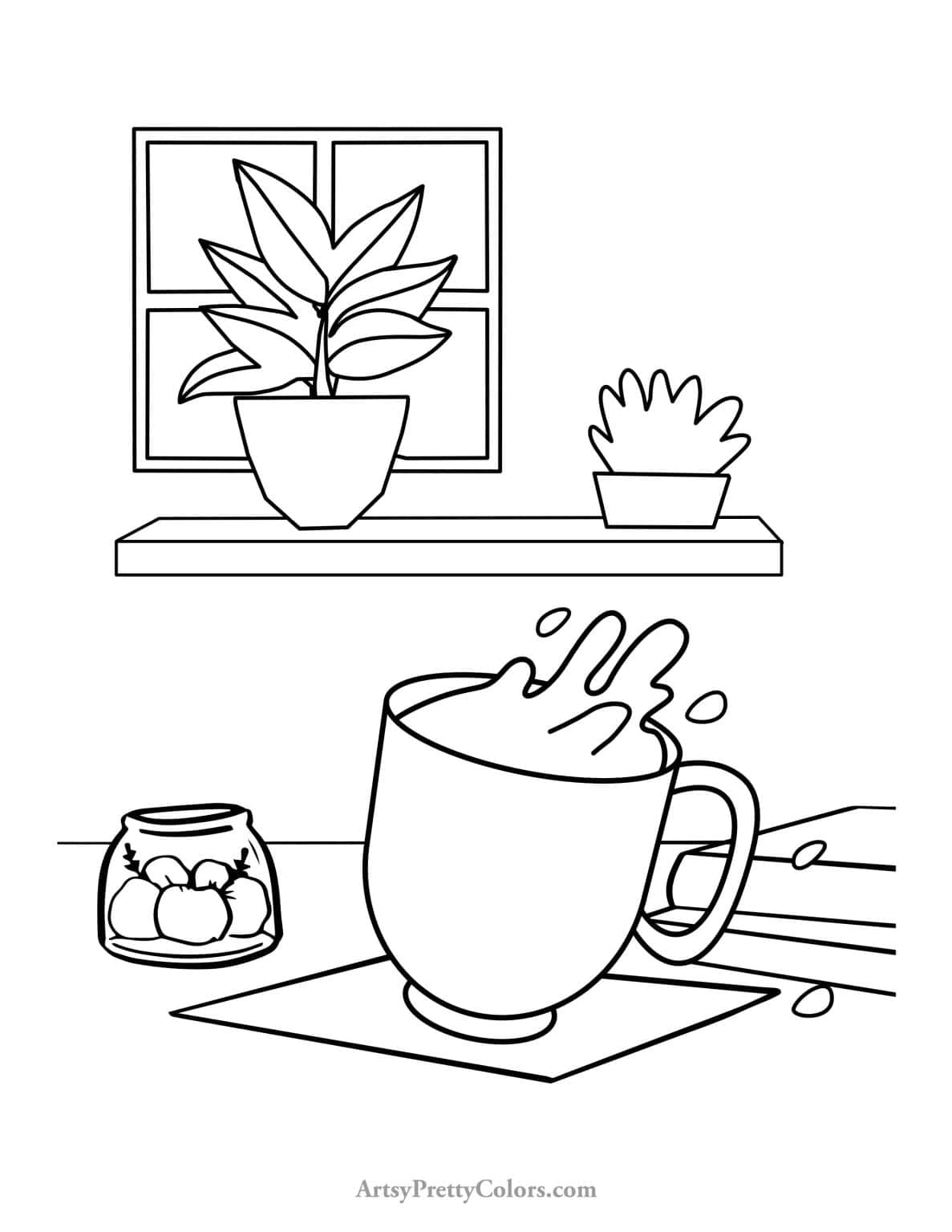 19 Free Coffee Cup Coloring Pages (For All Ages) - Artsy Pretty Colors