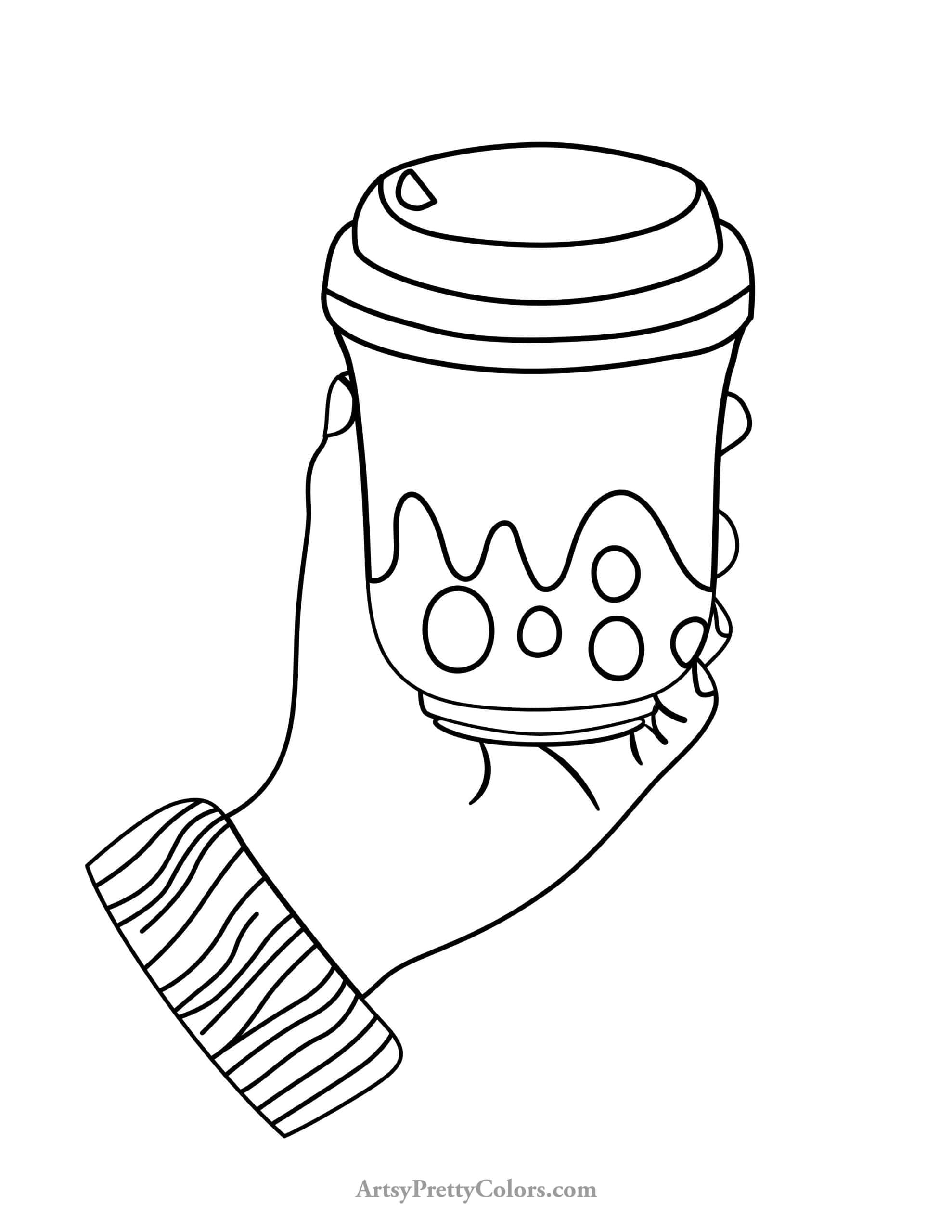 19 Free Coffee Cup Coloring Pages (For All Ages) - Artsy Pretty Colors