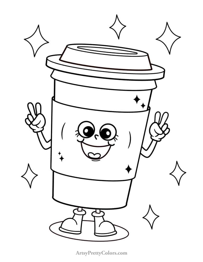 19 Free Coffee Cup Coloring Pages (For All Ages) - Artsy Pretty Colors