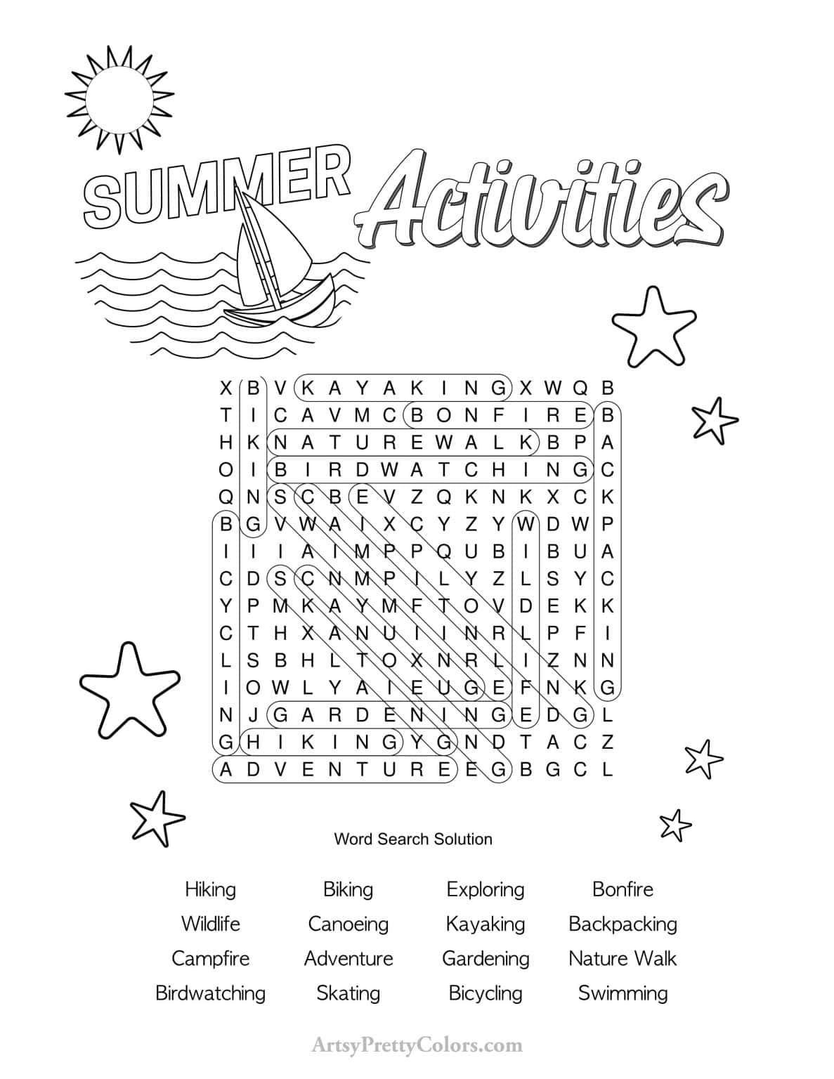 Free Summer Word Search Printables –Seasonal Fun! - Artsy Pretty Colors