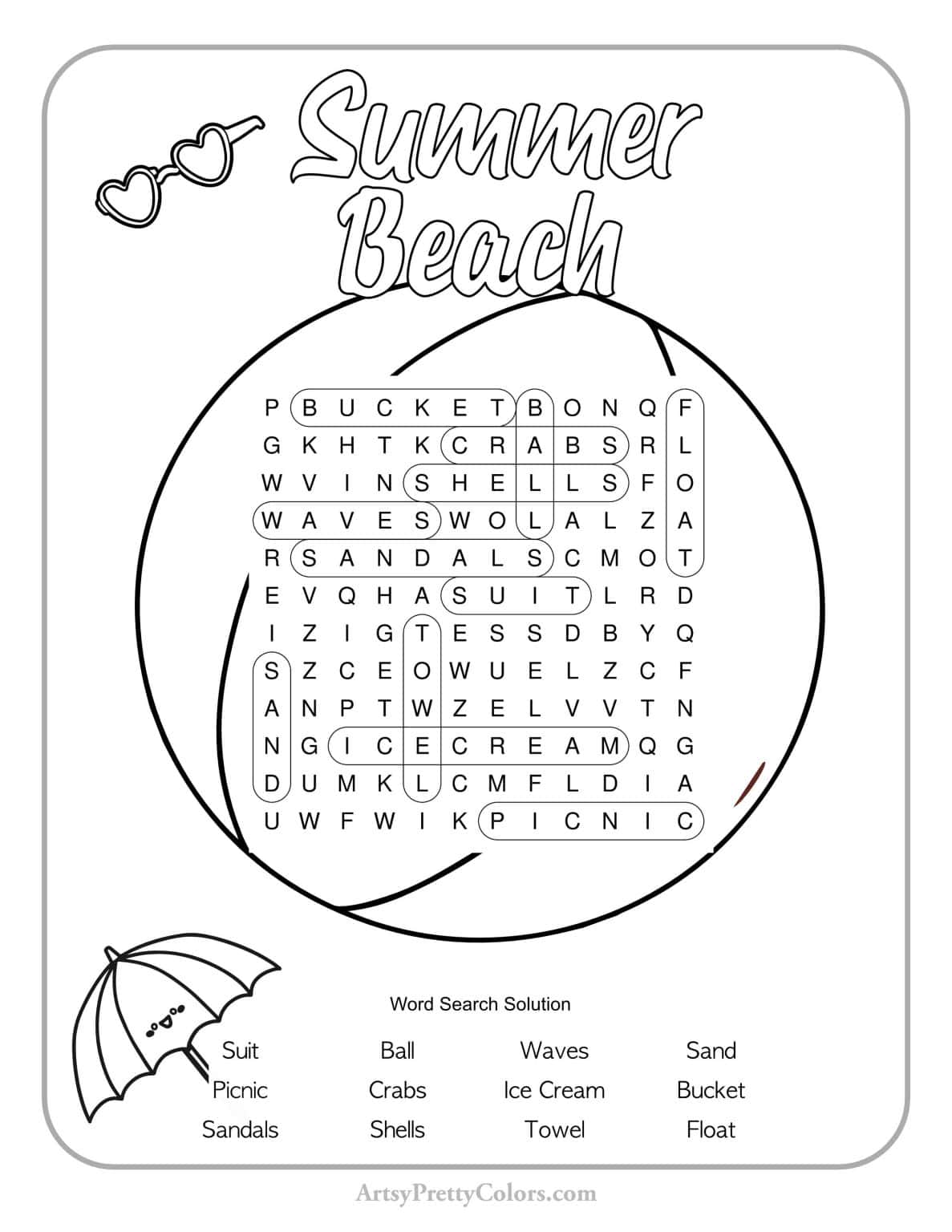 Free Summer Word Search Printables –Seasonal Fun! - Artsy Pretty Colors