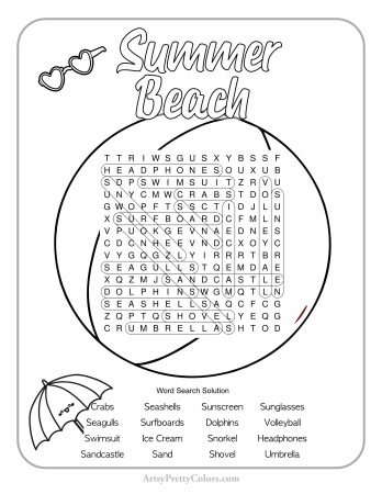 Free Summer Word Search Printables –Seasonal Fun! - Artsy Pretty Colors