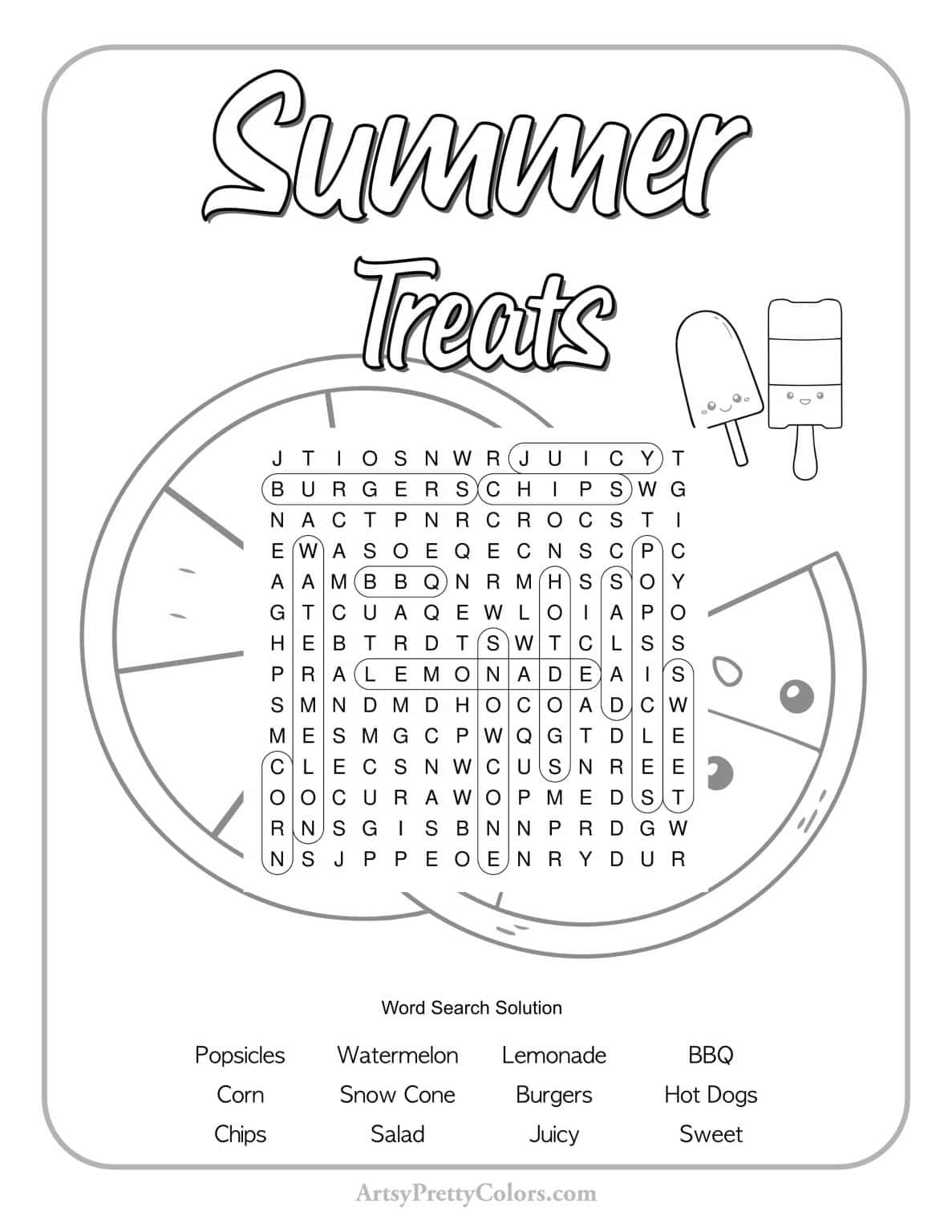 Free Summer Word Search Printables –Seasonal Fun! - Artsy Pretty Colors