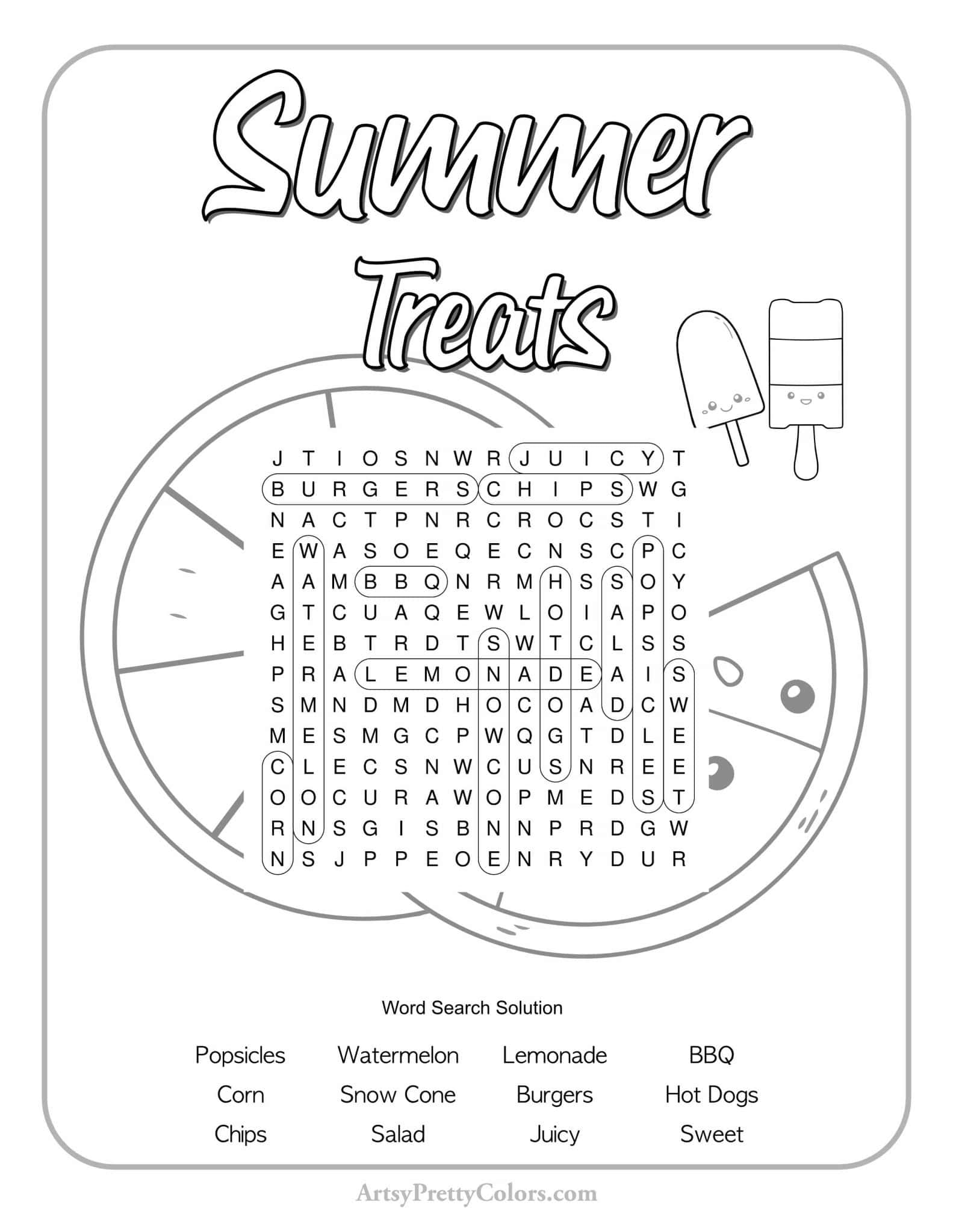 Free Summer Word Search Printables –Seasonal Fun! - Artsy Pretty Colors