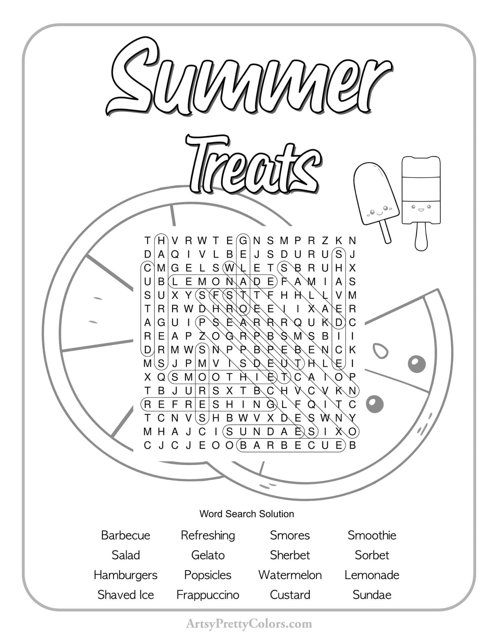 Free Summer Word Search Printables –Seasonal Fun! - Artsy Pretty Colors