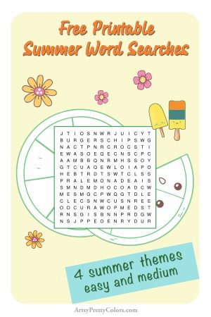Free Summer Word Search Printables –Seasonal Fun! - Artsy Pretty Colors