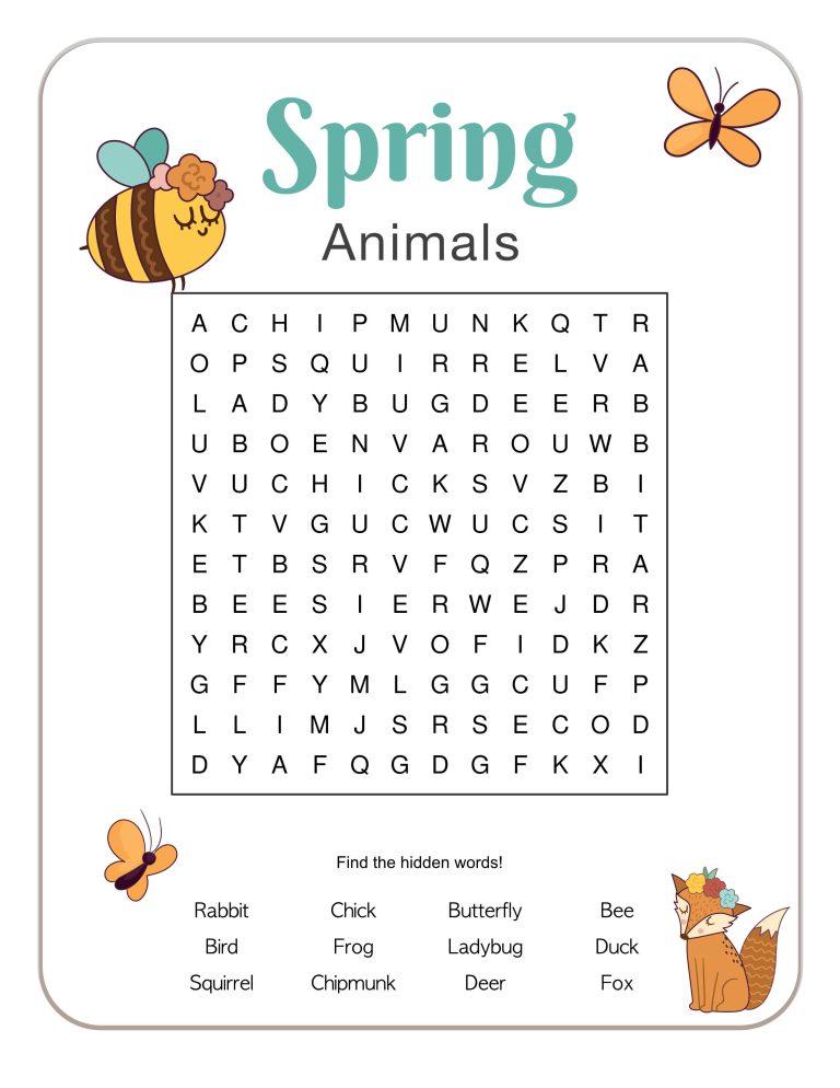 Free Spring Word Search Puzzles (Printable PDFS) - Artsy Pretty Colors