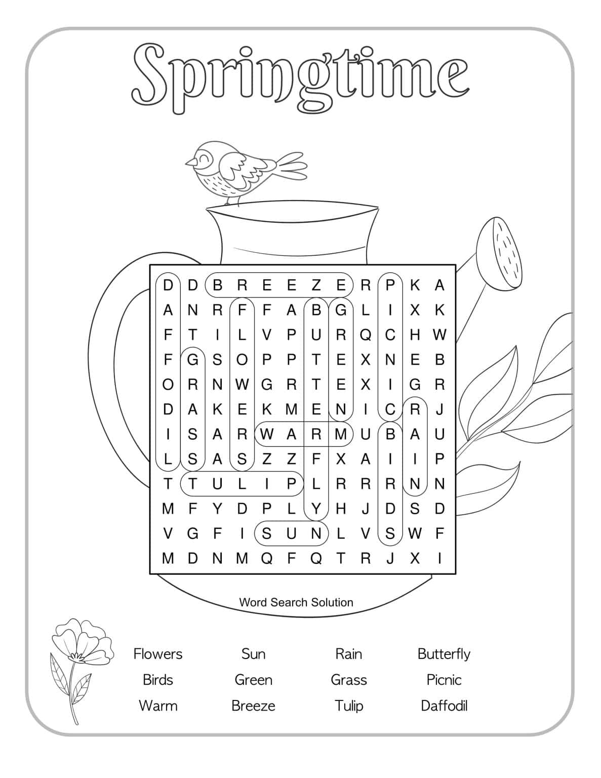Free Spring Word Search Puzzles (Printable PDFS) - Artsy Pretty Colors