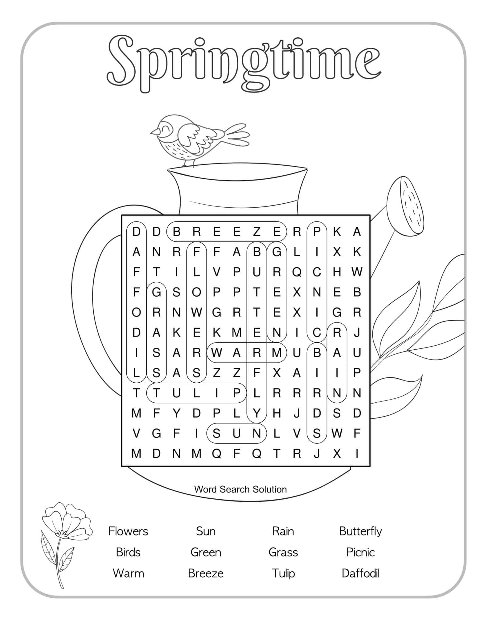 Free Spring Word Search Puzzles (Printable PDFS) - Artsy Pretty Colors