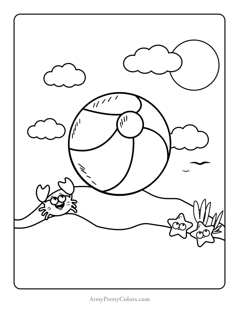 10 Free Beach Ball Coloring Pages - Artsy Pretty Colors