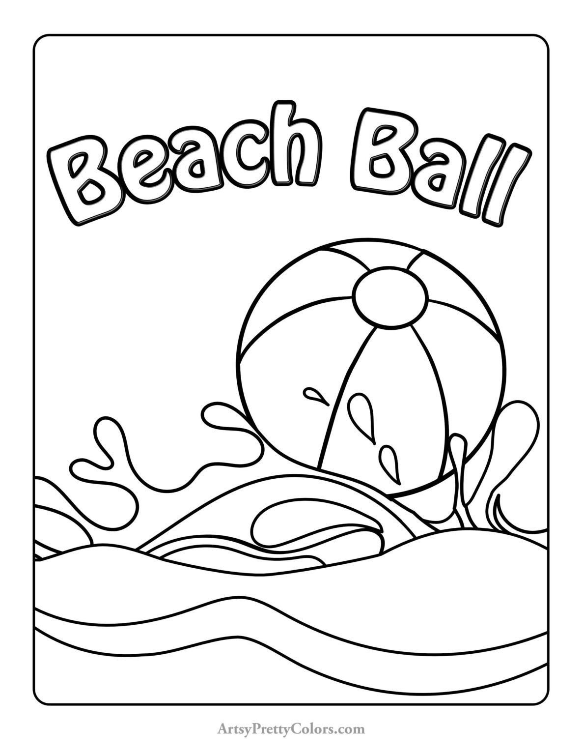 10 Free Beach Ball Coloring Pages - Artsy Pretty Colors