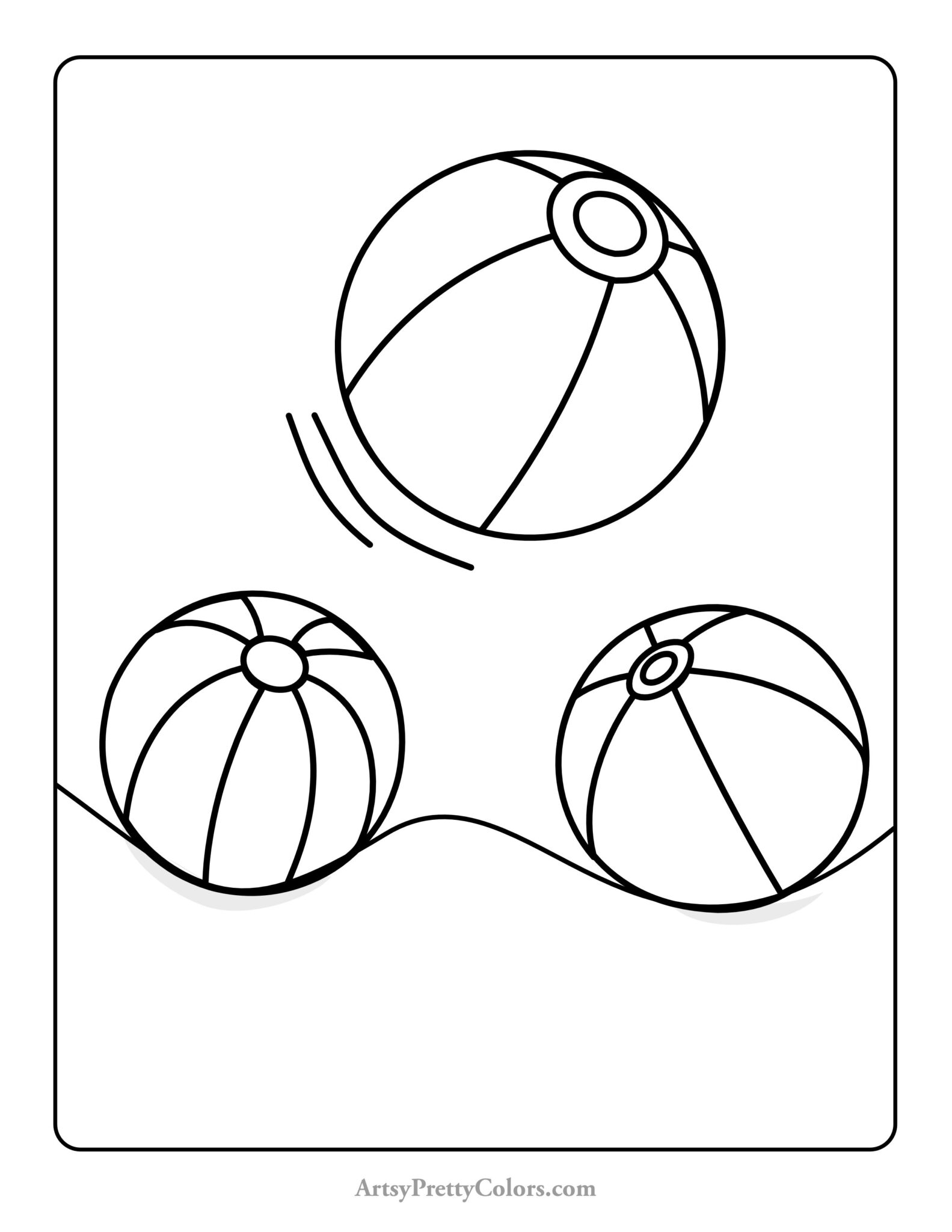 10 Free Beach Ball Coloring Pages - Artsy Pretty Colors