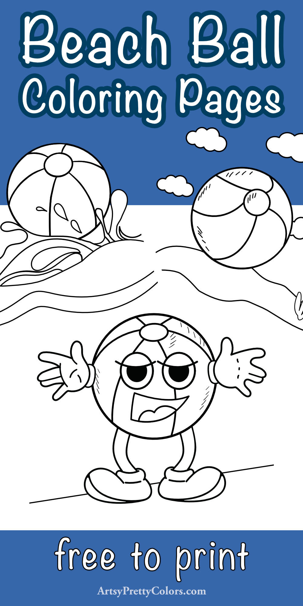 10 Free Beach Ball Coloring Pages - Artsy Pretty Colors