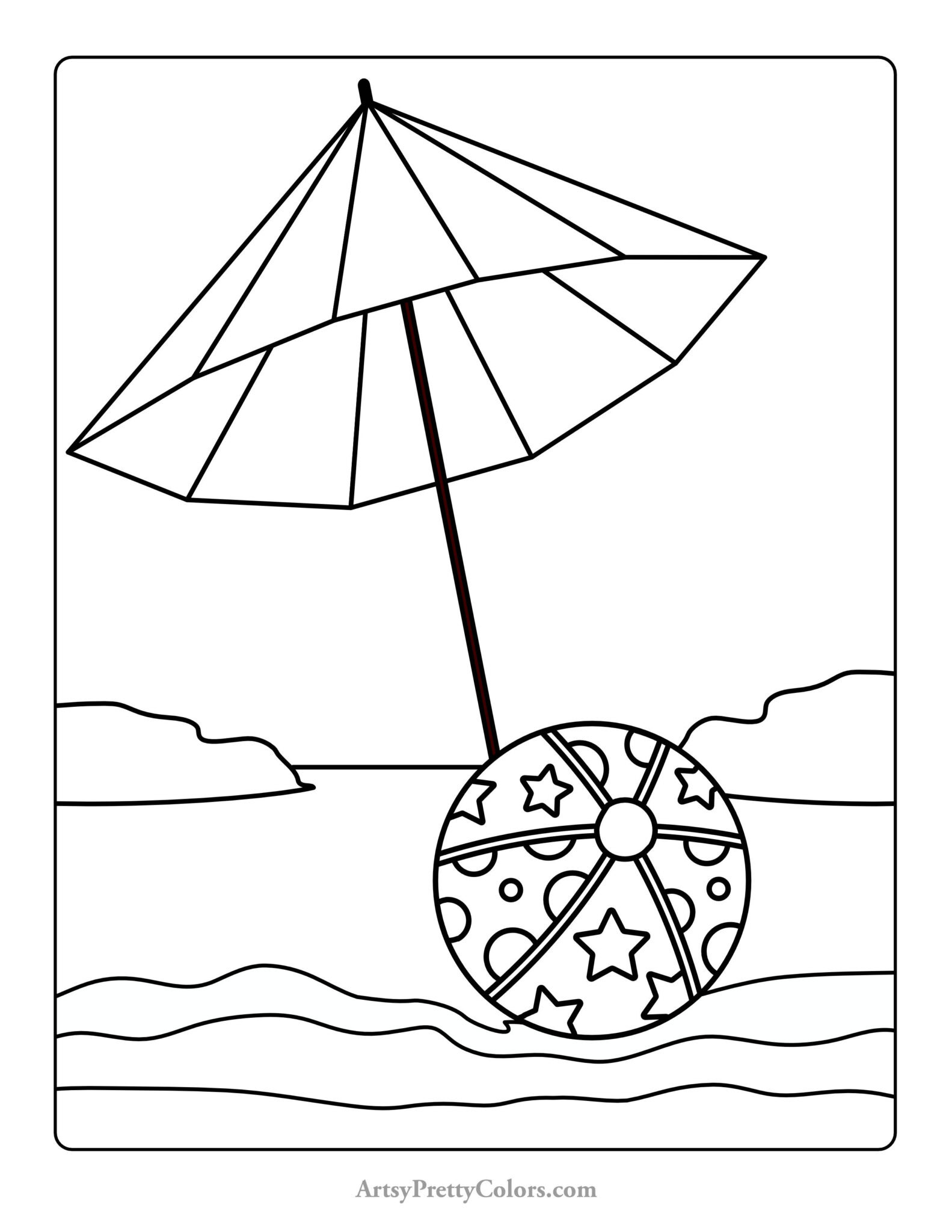 10 Free Beach Ball Coloring Pages - Artsy Pretty Colors